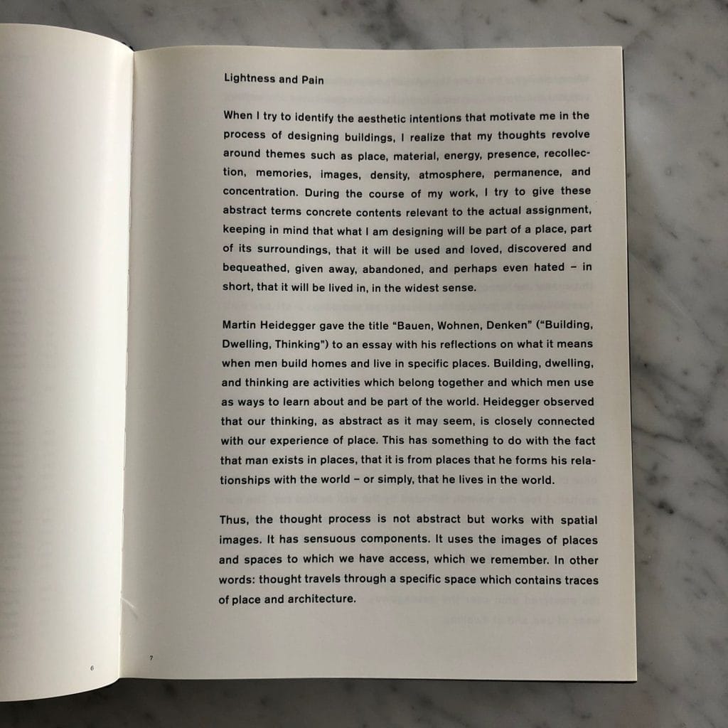 PETER ZUMTHOR WORKS BUILDINGS AND PROJECTS 1979 1997 – LARS MÜLLER PUBLISHERS – artlecta